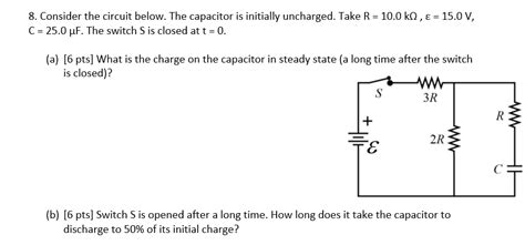 Solved Consider The Circuit Below The Capacitor Is Chegg