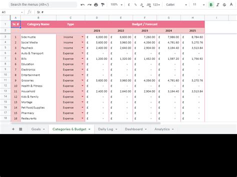 Customized Excel Spreadsheet With Formula Calculations And Dynamic