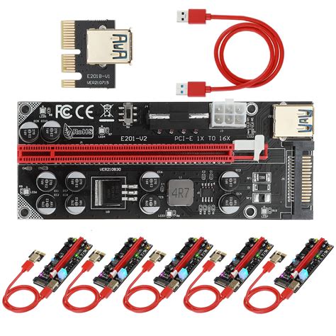 Joylifeboard Gpu Riser Adapter Card Pcie Riser Pcie Express Risers 1x To 16x For Bitcoin