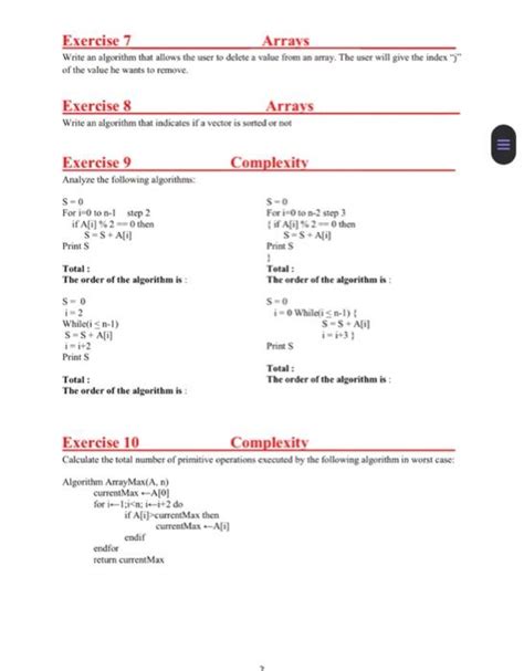 Solved Exercise 7 Arrays Write An Algorithm That Allows The