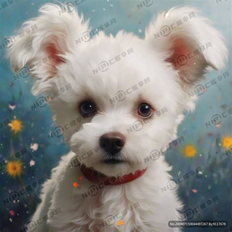 Ai创作图比熊 白色 可爱 昵图网