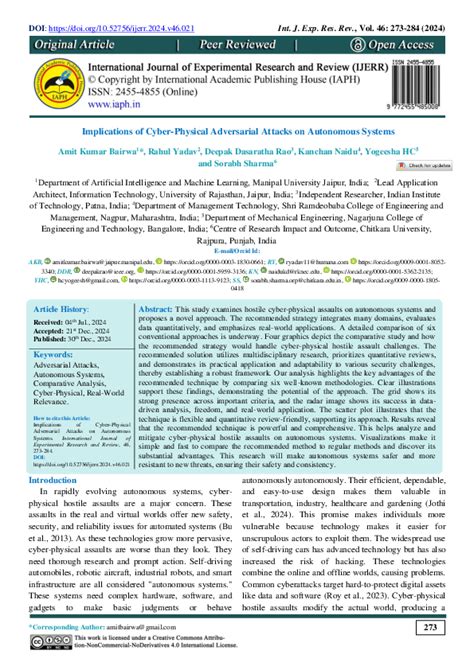 Pdf Implications Of Cyber Physical Adversarial Attacks On Autonomous