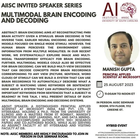 Multimodal Brain Encoding And Decoding My Computer Science And Engineering Department