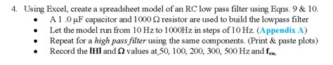 Solved Using Excel Create A Spreadsheet Model Of An RC Chegg Com