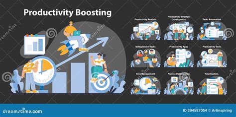 Productivity Boosting Concept Flat Vector Illustration 310579990