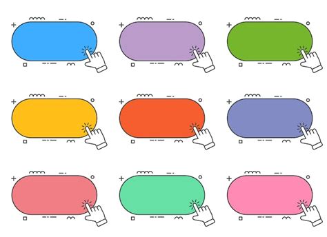 Premium Vector Hand Cursor With Click Here Banner Vector Set Action