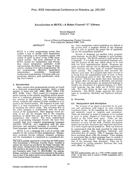 Pdf Introduction To Rccl A Robot Control Andcand Library