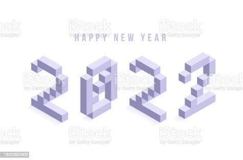 2022 년 새해 등각 벡터 일러스트 아트 디자인 엽서 인사말 카드 및 초대장 또는 전단지를 위한 최소 2022 벡터 홀리데이 장식 요소 2022년에 대한 스톡 벡터 아트