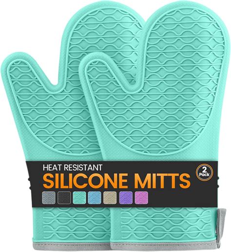 Silicone Oven Mitts Heat Resistant 2pcs Oven Mitts With