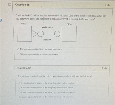 Solved What Is The Minimum Cardinality For Entity A Based On