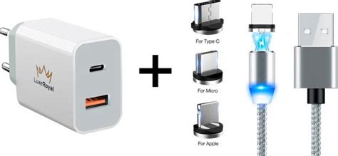 20w Power Oplader Usb C Adapter En Usb A 2 In 1 Lader Fast Charger Snellader Usb Bol