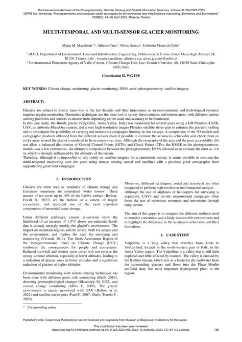 Pdf Multi Temporal And Multi Sensor Glacier Monitoring