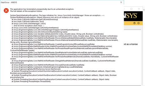 Ansys 2020r1 Workbench Error
