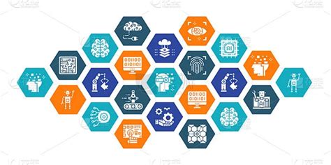 人工智能网页设计横幅和展示。机器人，聊天机器人，数据库，大数据矢量插图。素材 花瓣网