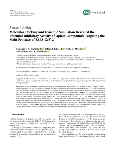 Pdf Molecular Docking And Dynamic Simulation Revealed The Potential