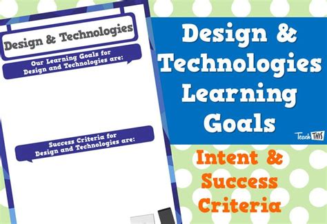 Learning Goals Design And Technologies Learning Goals Technology