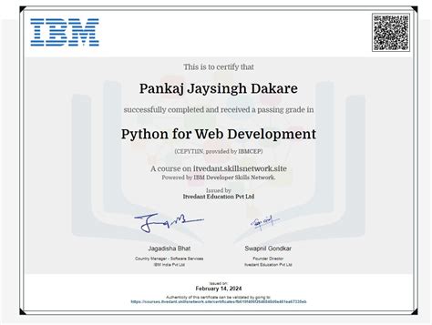 Pankaj Dakare On Linkedin Webdevelopment Python Certificationcomplet