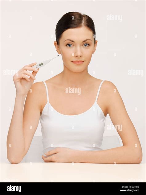 Woman With Thermometer Stock Photo Alamy