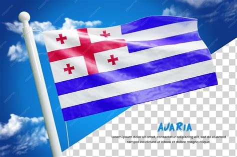 Premium Psd Ajaria Realistic Flag 3d Render Isolated Or 3d Ajaria