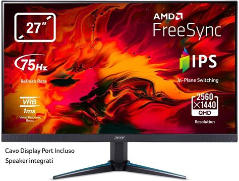 Acer Nitro VG270Ubmiipx 27'' 75Hz 1ms (HDMI+Display) FreeSync QHD IPS ...