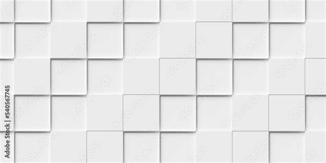 Random Shifted White Cube Boxes Block Background Wallpaper Banner Full Frame Filling Stock