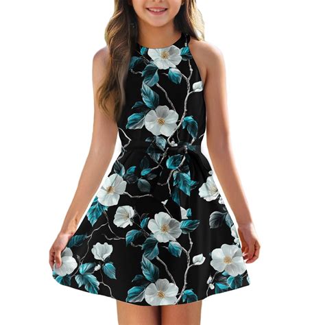 Tqwqt Girls Halter Dresses Sleeveless Halter Dress Size 10 12 Cute