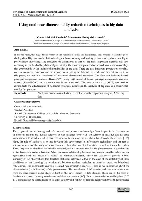 Pdf Using Nonlinear Dimensionality Reduction Techniques In Big Data