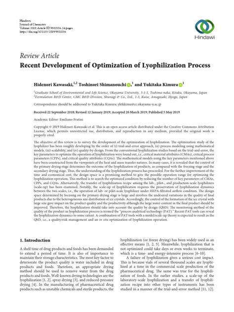 Recent Development Of Optimization Of Lyophilization Pdf Freeze Drying Freezing