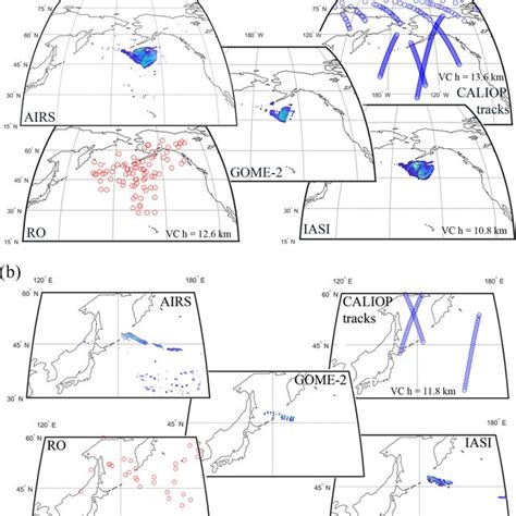 Example Of Data Use And Data Collocation A Kasatochi Cloud On 9 Download Scientific Diagram