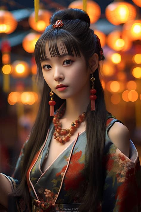 Chinese Girl In Traditional Chinese Dress By Ai Mademasterpieces On