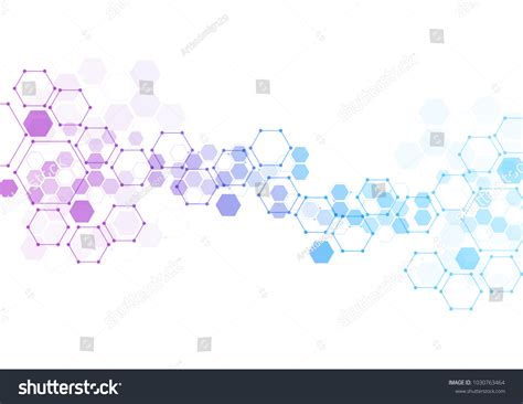 Abstract Hexagonal Molecular Structures Technology Background Stock Vector Royalty Free 1030763464