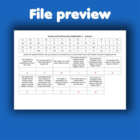Volume And Surface Area Codebreakers Andy Lutwyche