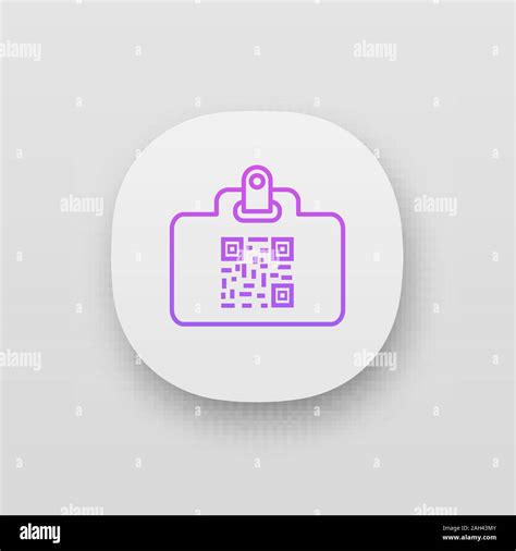 Qr Code Identification Card App Icon Name Badge With Matrix Barcode Id Card With 2d Code Two
