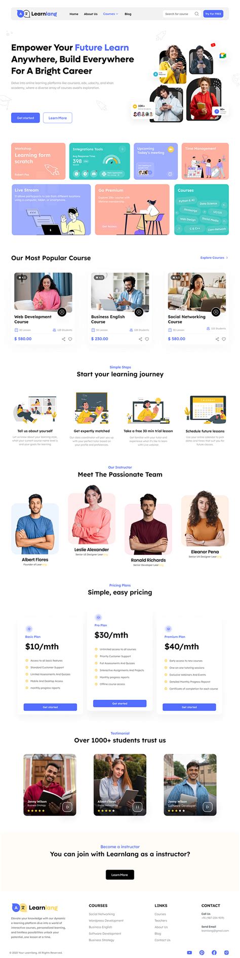 Language Learning Website Design By Codzgarage Infotech Pvt Ltd On Dribbble