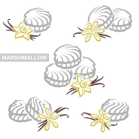 Premium Vector Marshmallow Set Elements And Icons Collection Vanilla