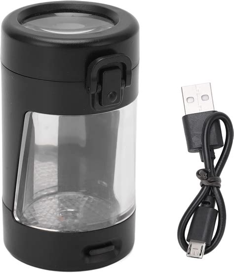 TOPINCN Smell Proof Container Mini Box Clear Glow USB Black Spice Jar Storage Box Portable Odor