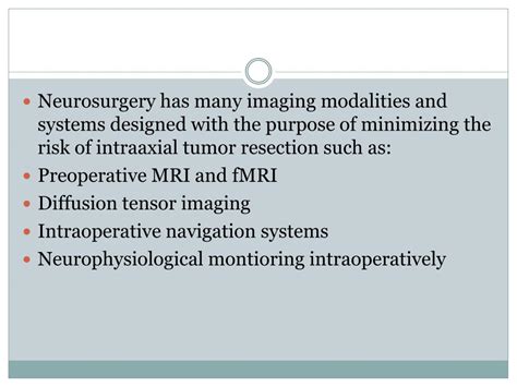 Ppt Intraoperative Mapping Of The Corticospinal Tracts With