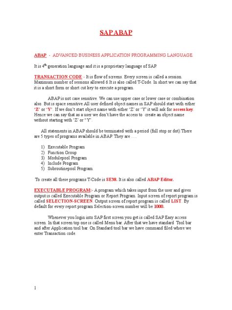 Abap Good Material Pdf Parameter Computer Programming C