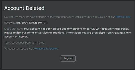 Dmca Termination Rrobloxbans
