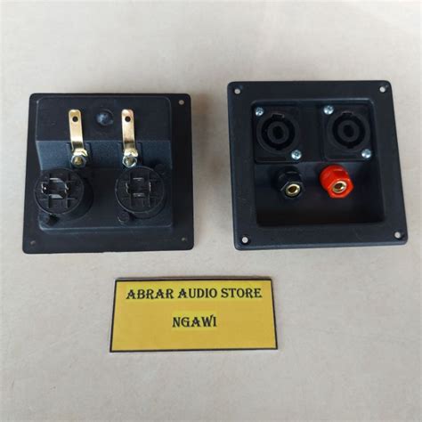 Jual Terminal Box Speaker Biding 2 Soket Spikon Terminal Speaker Bending Post Plus Soket