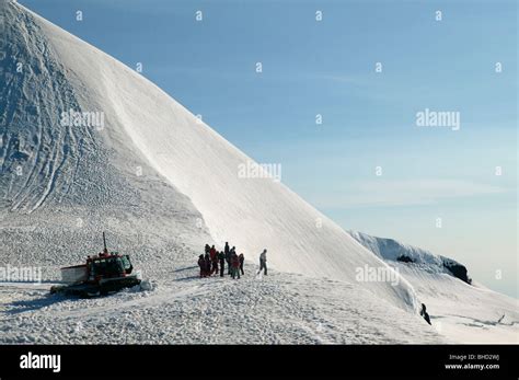 People Walking On Snaefellsjokull Glacier Snaefellsnes Peninsula