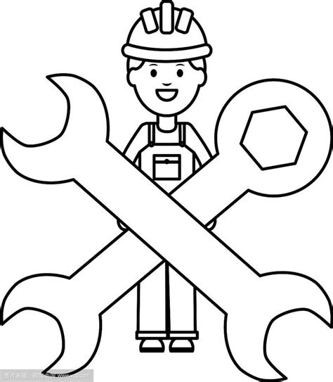 工程师简笔画带工具（推荐10张） 简笔画图片大全