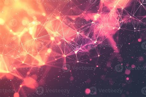 Futuristic Digital Network Visualization With Glowing Nodes And Lines Representing Data