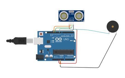 Circuit Design Sensor De Proximidad Con Bloques Tinkercad