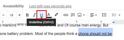 How To Add Underline In Google Docs
