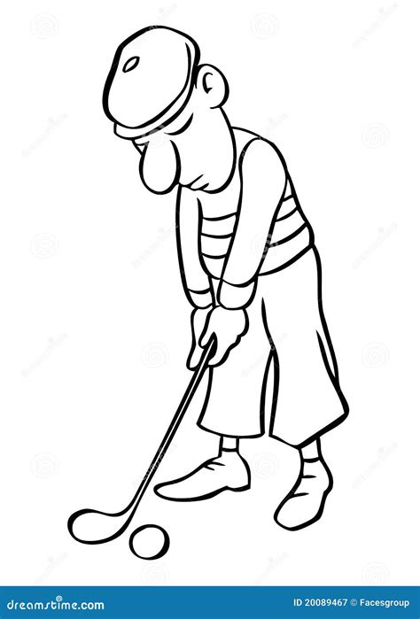 Vetor Do Jogador De Golfe Dos Desenhos Animados Ilustração Do Vetor