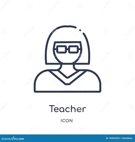 Linear Teacher Icon From Education Outline Collection Thin Line Teacher Vector Isolated On