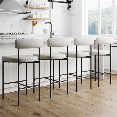 Dahlia Counter Bar Stool With Back Brown Leather At Louise Collier Blog