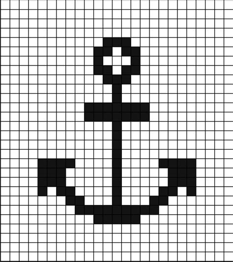 Anchor Silhouette Pixel Art