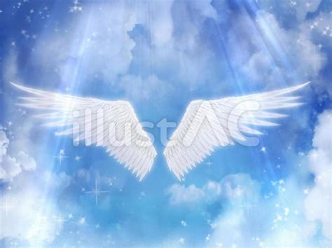 天使の翼と青空の天国 スピリチュアル背景イラスト No 22933210無料イラスト フリー素材ならイラストAC
